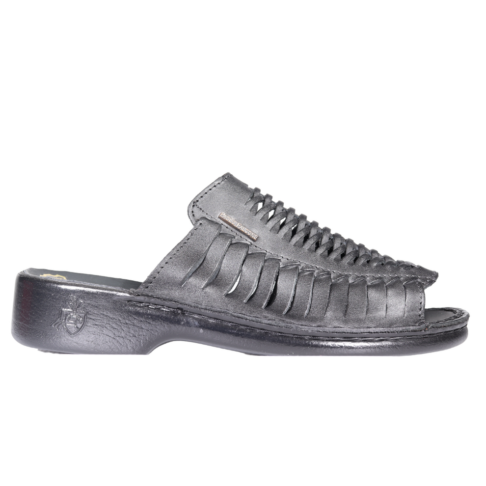 Men's Leather Paolo Falcone Tango Sandal in Black – Omar's Tailors ...