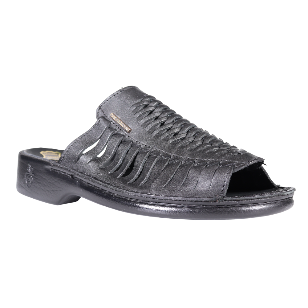Men's Leather Paolo Falcone Tango Sandal in Black – Omar's Tailors ...