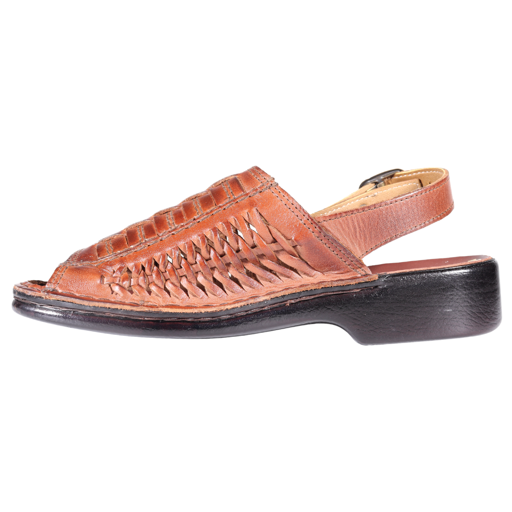 Men's Leather Paolo Falcone Tango Sandal with Heel Strap in Tan – Omar ...